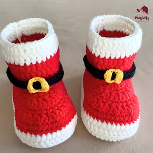 Crochet Santa Baby Booties PDF Pattern - Easy PDF Crochet Pattern ...