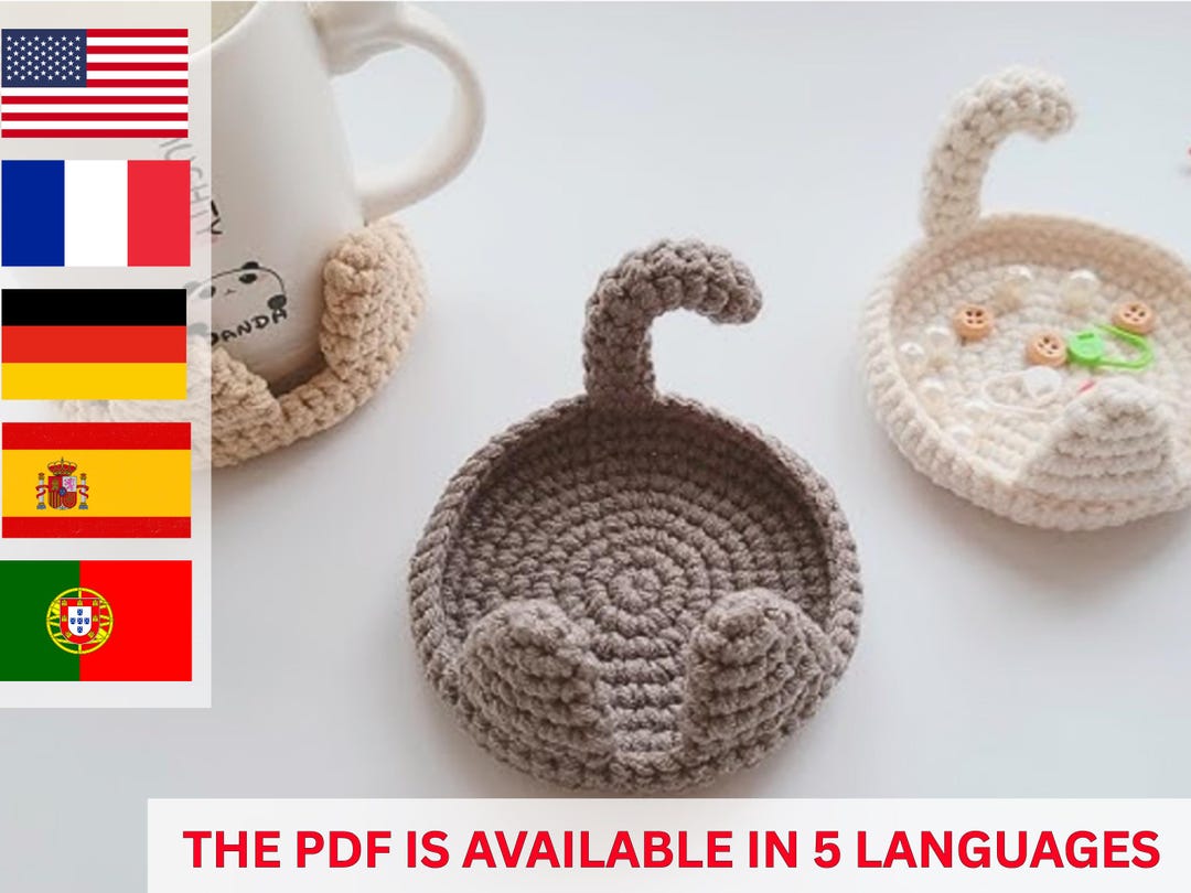Crochet Cat Coaster Pattern - Easy PDF Crochet Pattern - DIY Cup ...