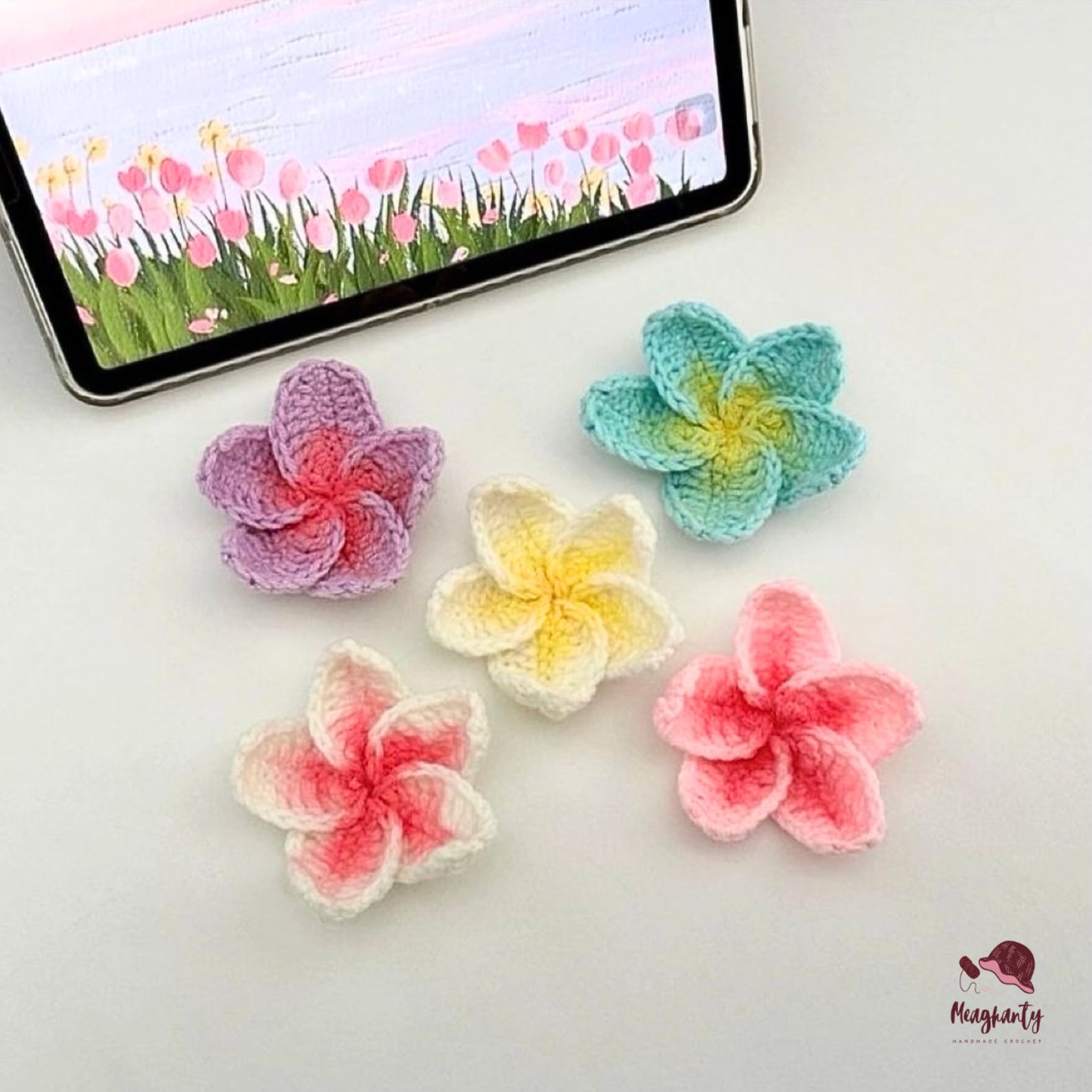 Crochet Flower Hairclip Pattern, Crochet Clip Pattern, Hair Clip ...
