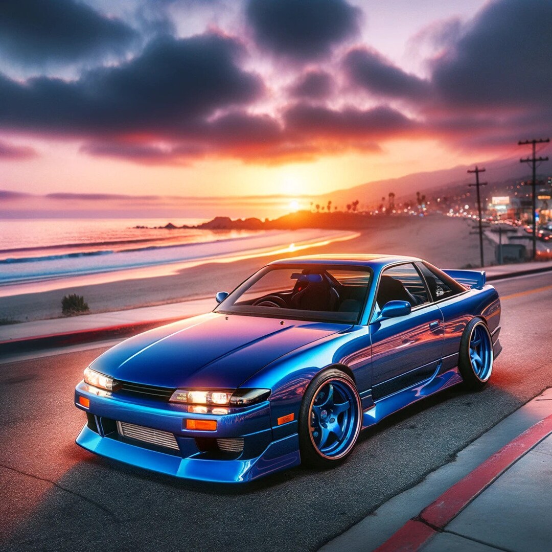Nissan S13, Beach, Sunset, Wall Art, Wall Decor, Digital Art, Poster - Etsy