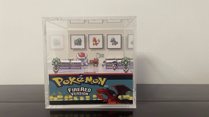 Pokemon Oak Lab Firered/leafgreen 3D Diorama Cube Pokemon Gift Art ...