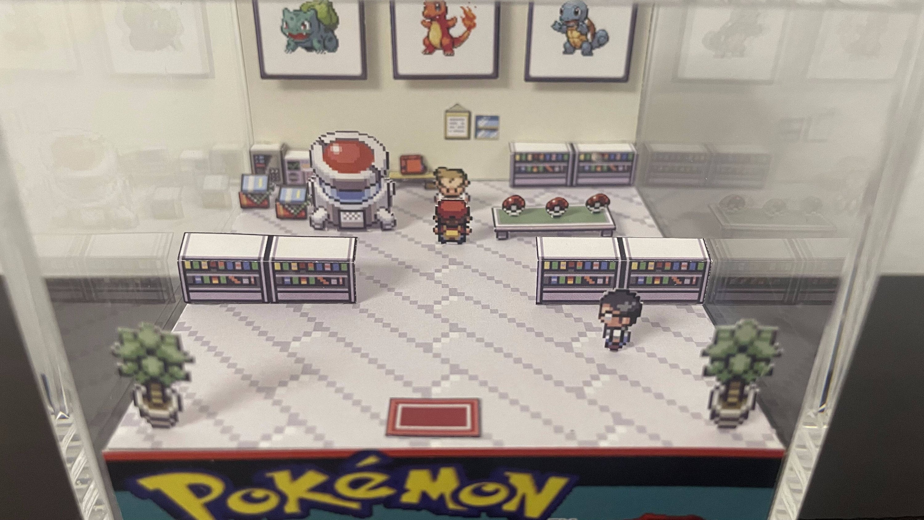 Pokemon Oak Lab Firered/leafgreen 3D Diorama Cube Pokemon Gift Art ...