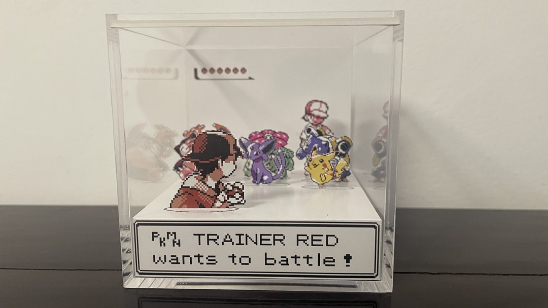 Pokemon Red Battle Old 3D Diorama Cube Pokemon Gift Art Gifts Fanart ...