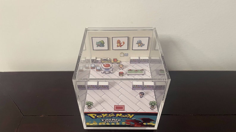 Pokemon Oak Lab Firered/leafgreen 3D Diorama Cube Pokemon Gift Art ...