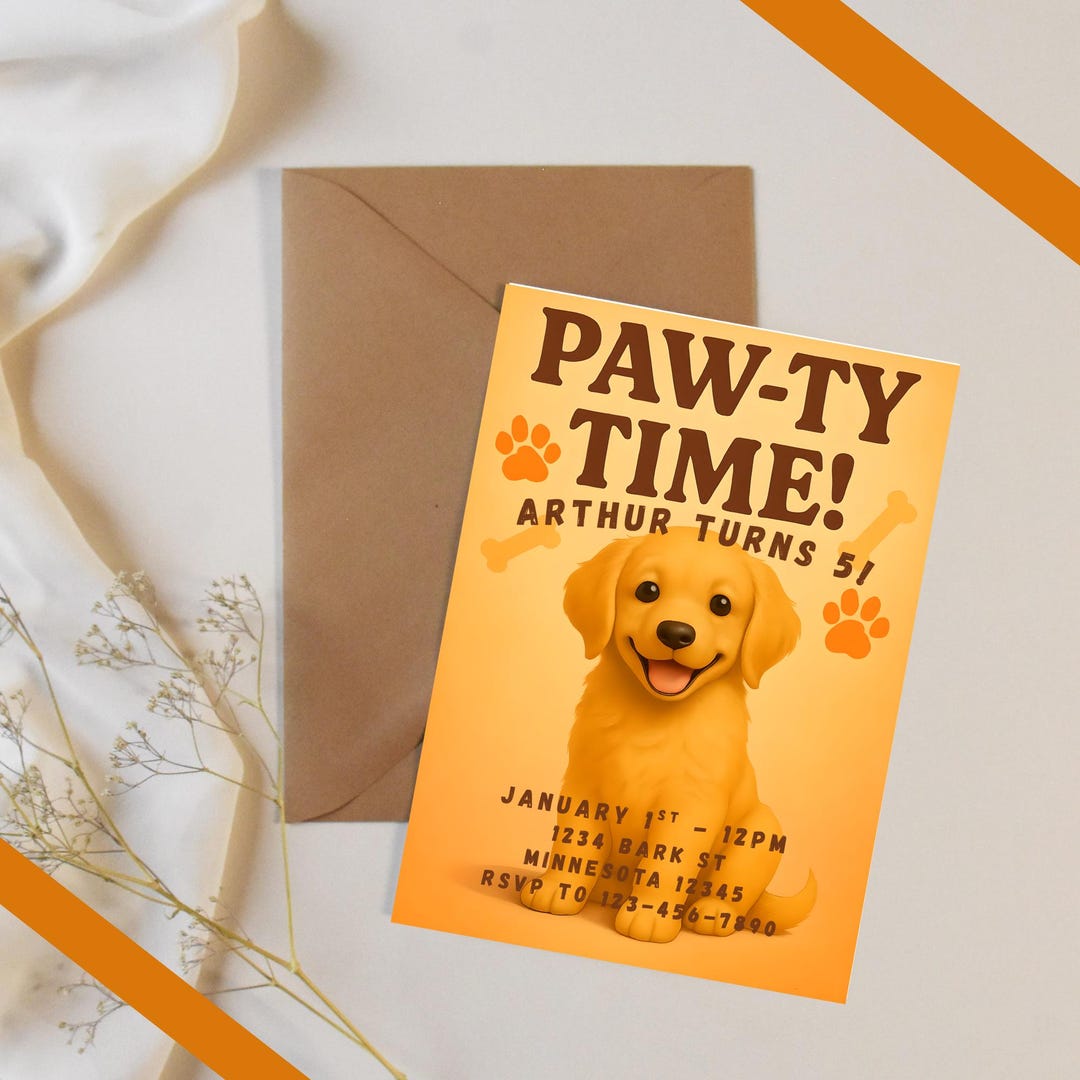 Paw-ty Time Party Invitation - Etsy