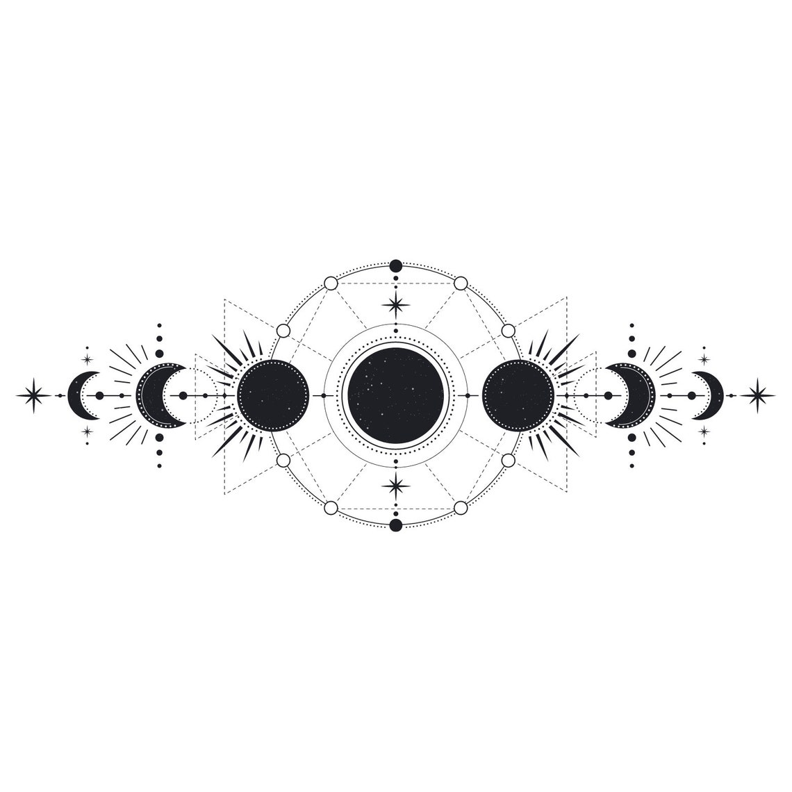 Celestial SVG Bundle Download Moon and Stars Clipart PNG Instant ...