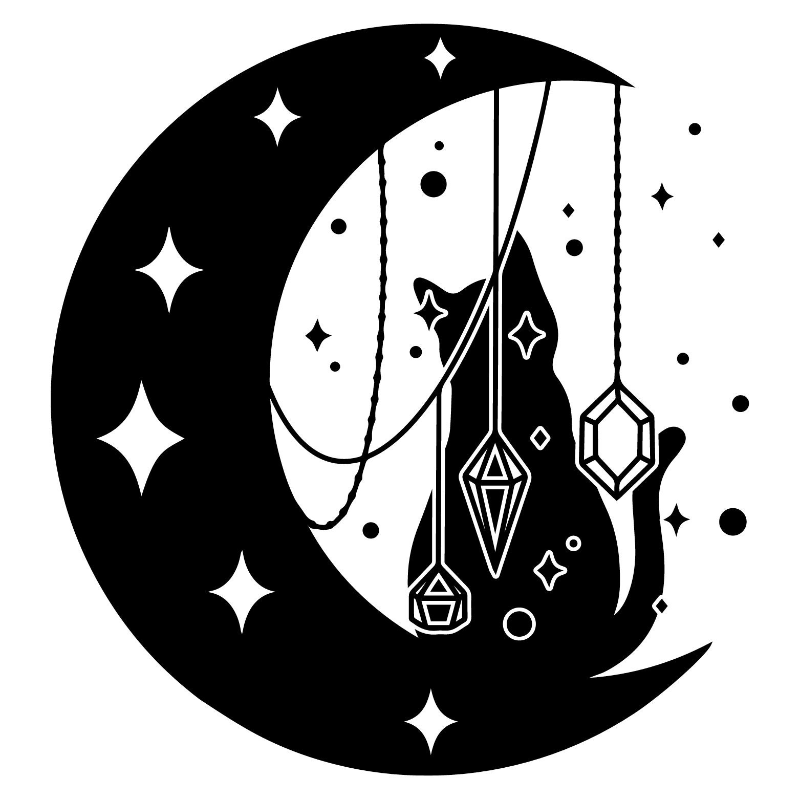 Celestial SVG Bundle Download Moon and Stars Clipart PNG Instant ...