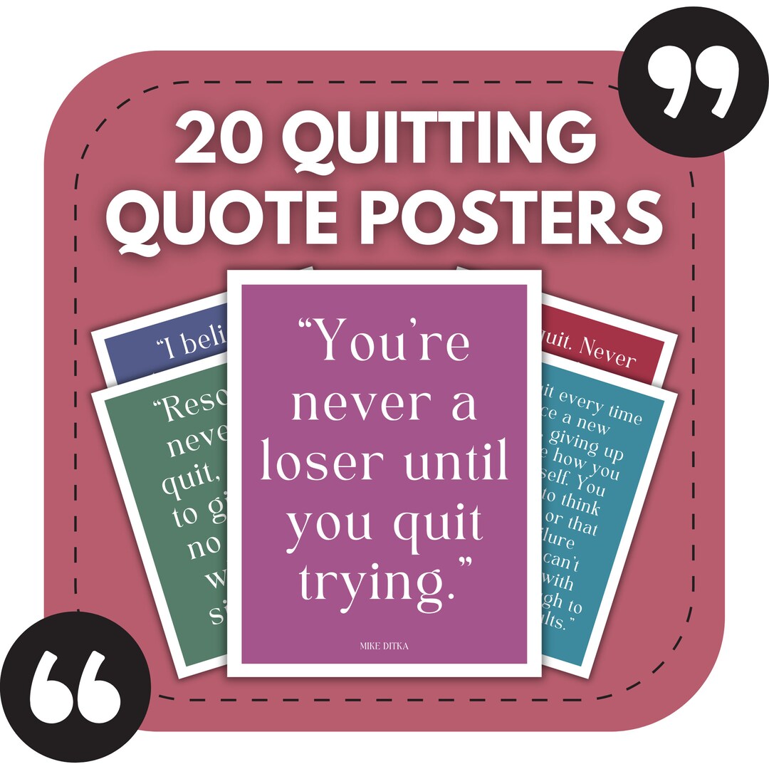 20 Quitting Bulletin Board Posters Growth Mindset Classroom Decor - Etsy
