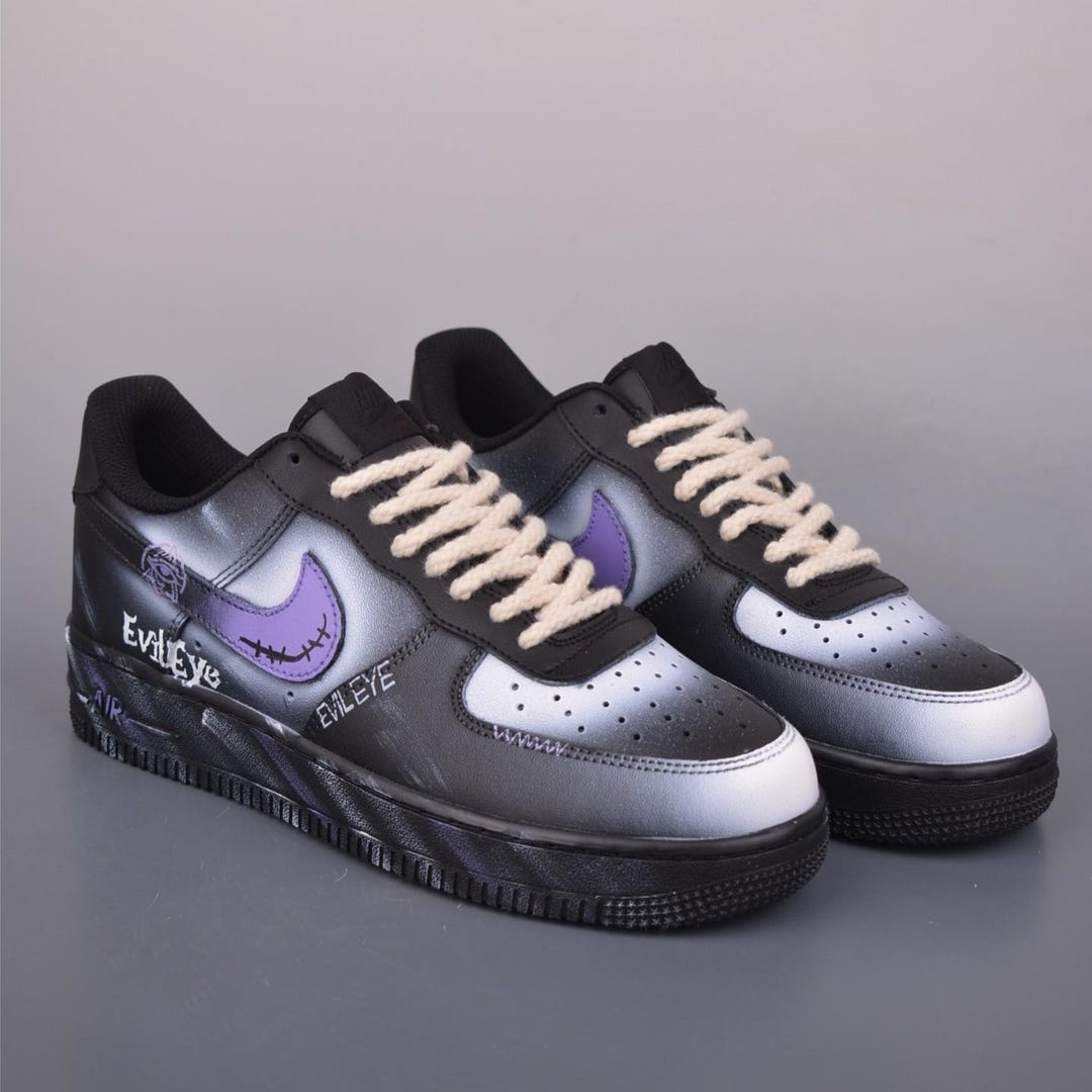 Custom Dark Purple Evil Eye AF1 | Hand-painted Air Force 1 | Gothic ...