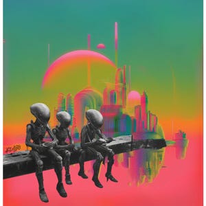 Alien Poster | Alien Art | Weirdcore | Cool Wall Art | Man Cave Art ...