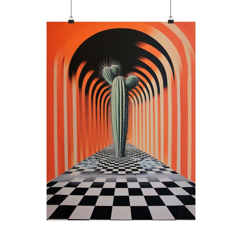 Saguaro Cactus Art | Retro Futuristic Art | Modern Surrealism | Cactus ...