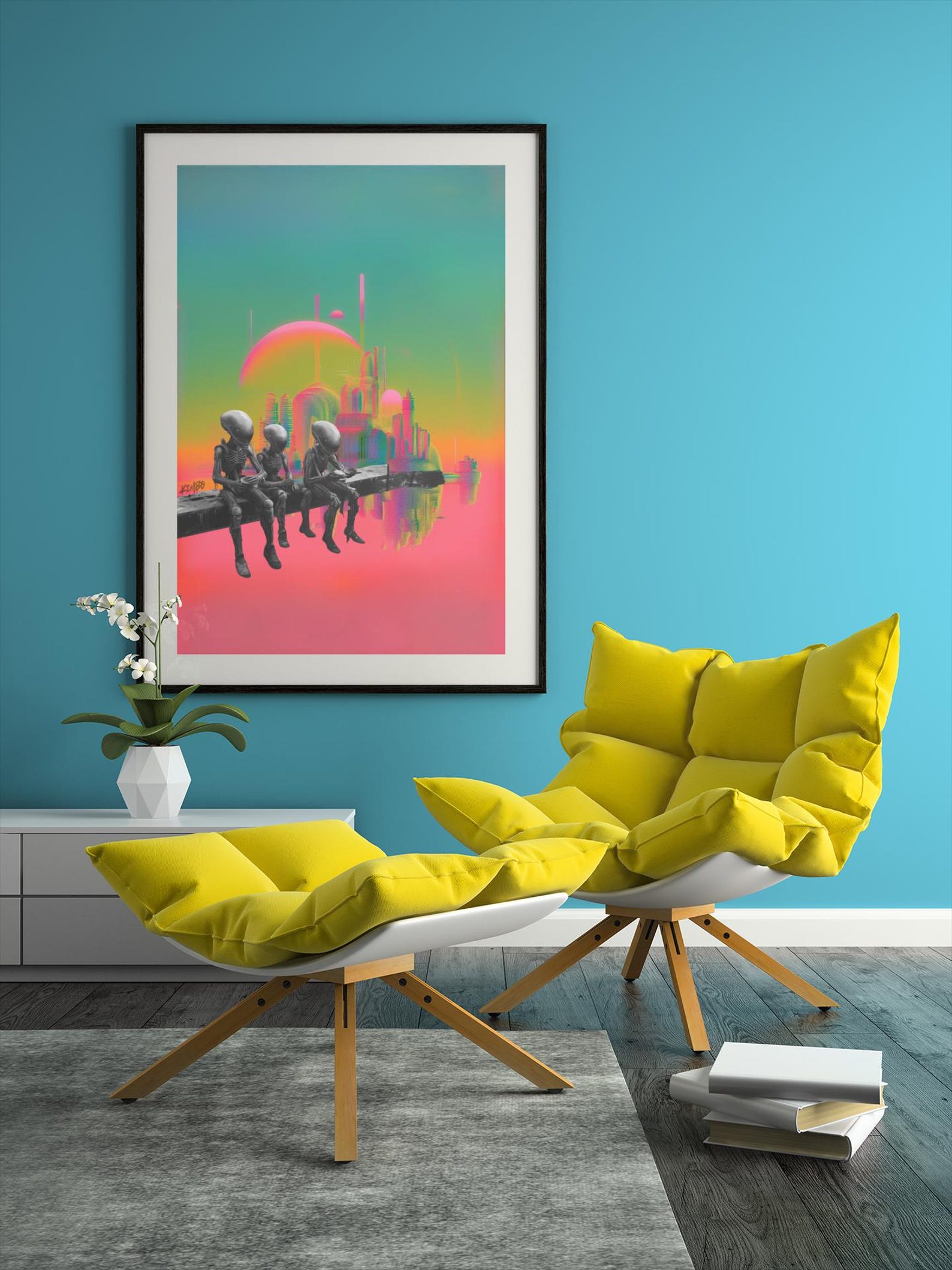 Alien Poster | Alien Art | Weirdcore | Cool Wall Art | Man Cave Art ...