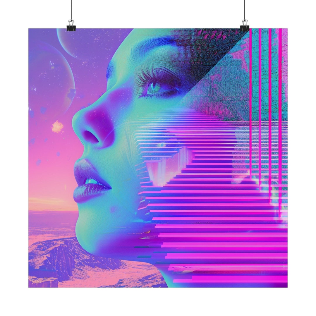 Vaporwave Girl | Cybercore | Webcore | Y2K Room Decor | Y2K Futurism ...