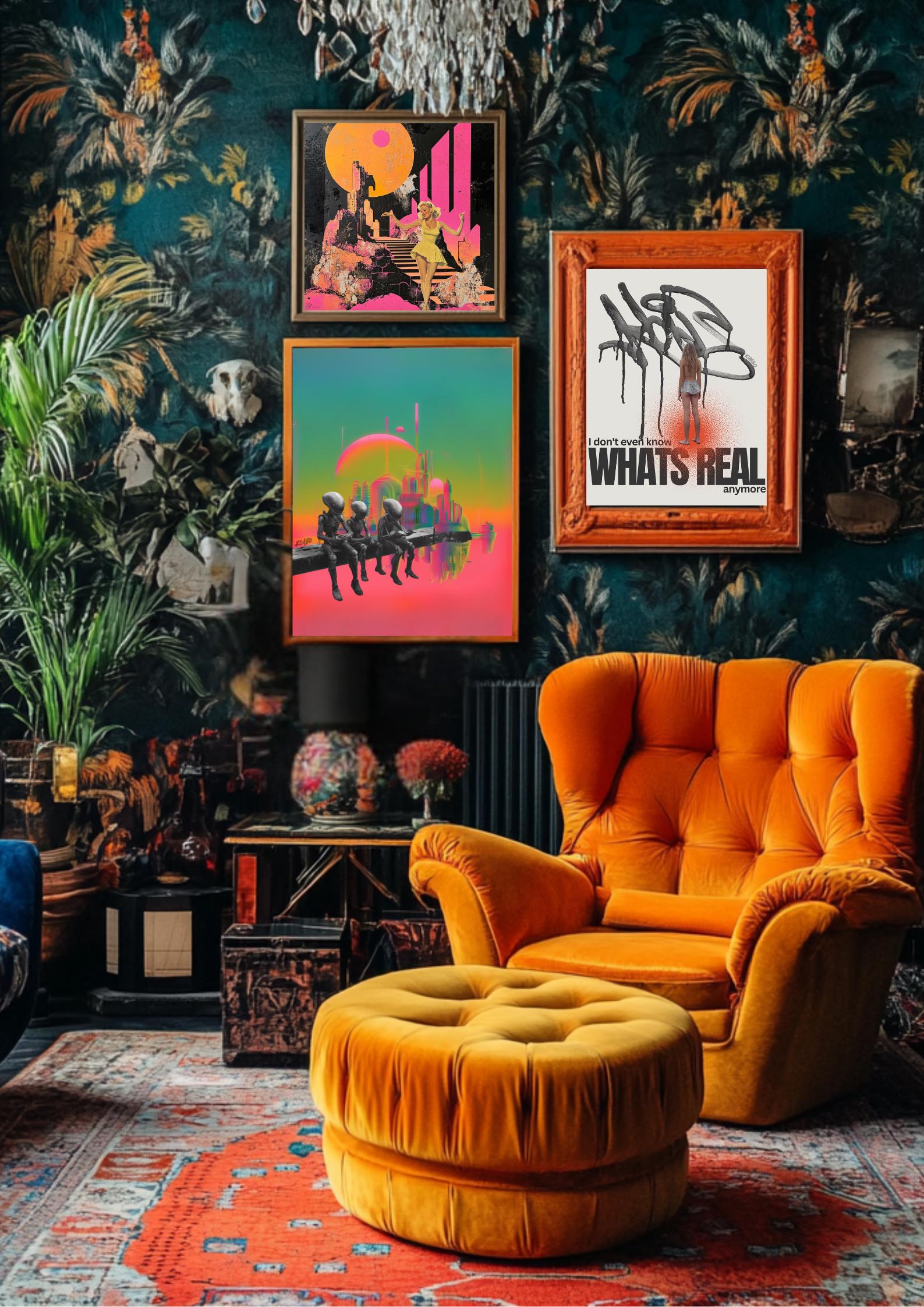 Alien Poster | Alien Art | Weirdcore | Cool Wall Art | Man Cave Art ...