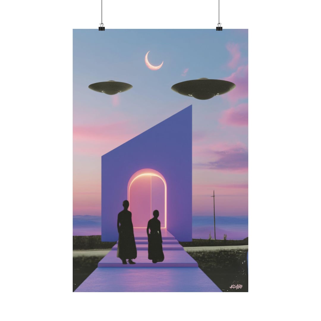 UFO Poster | Dreamcore | Retro Futurism | Alien Art | UFO Art ...