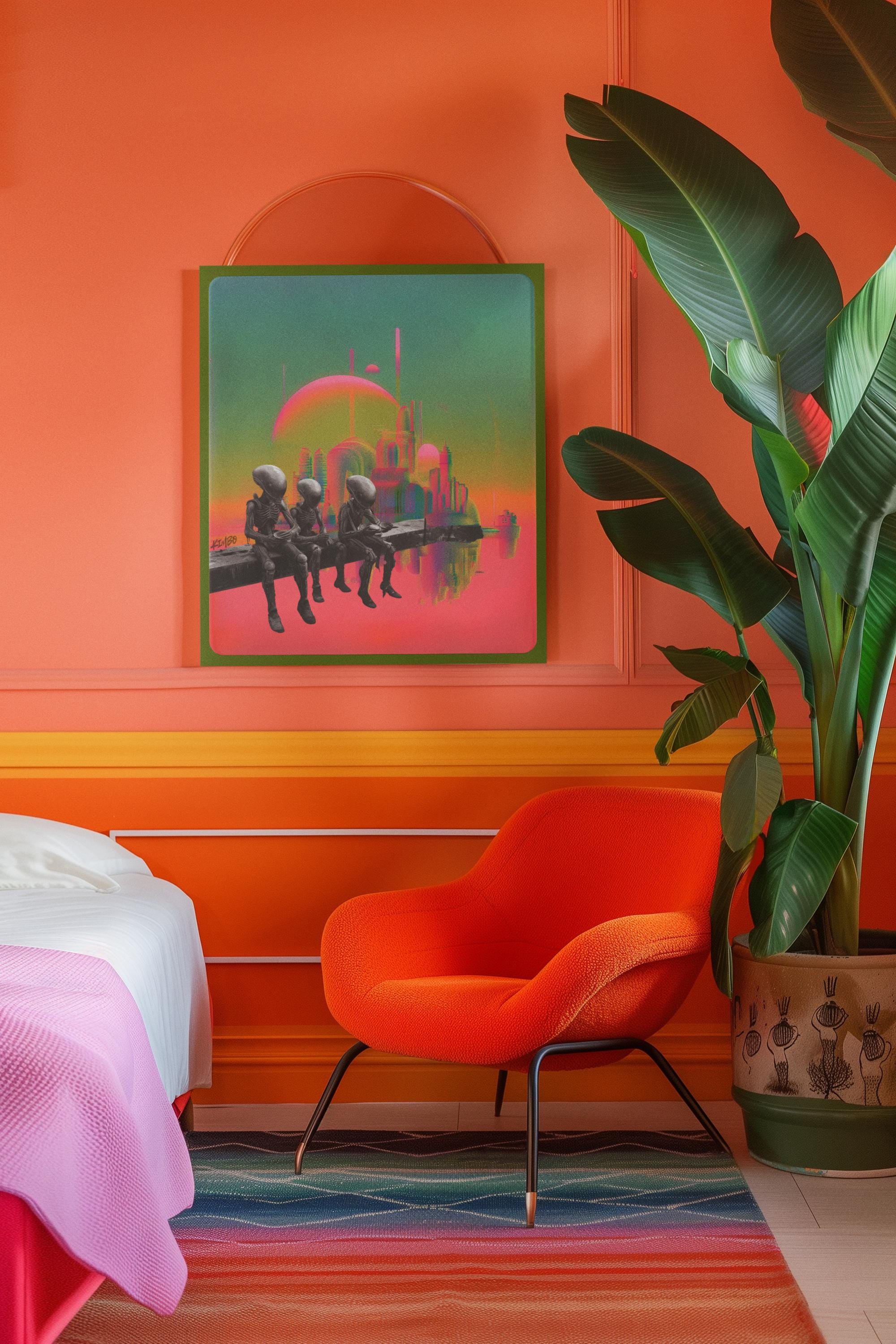 Alien Poster | Alien Art | Weirdcore | Cool Wall Art | Man Cave Art ...