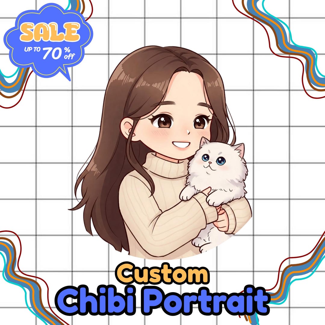Custom Kawaii Portrait, Couple Portrait, Cartoon, Christmas Gift ...