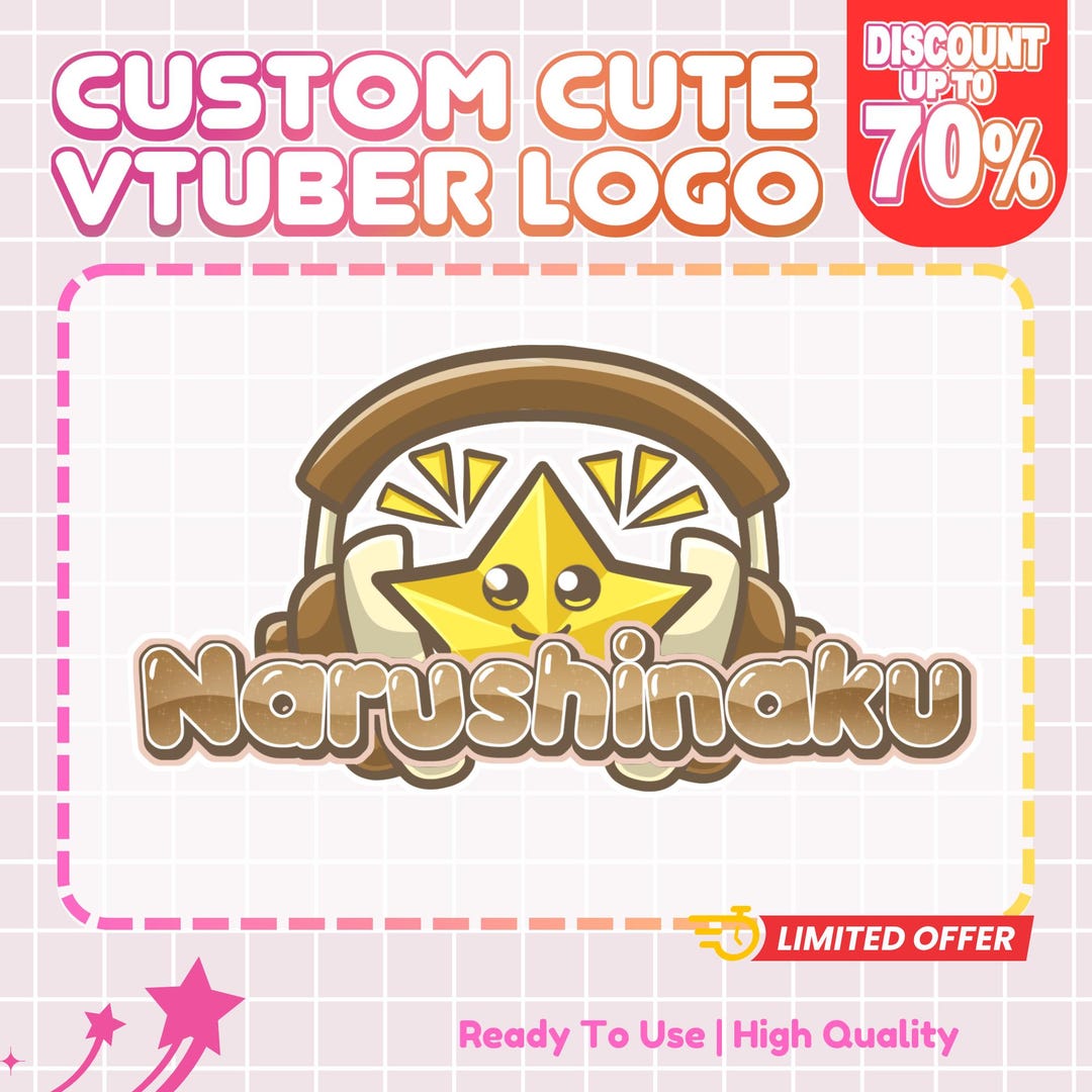 Custom Chibi Cute Vtuber Logo Vtuber Logo Animated Logo Cute Logo ...