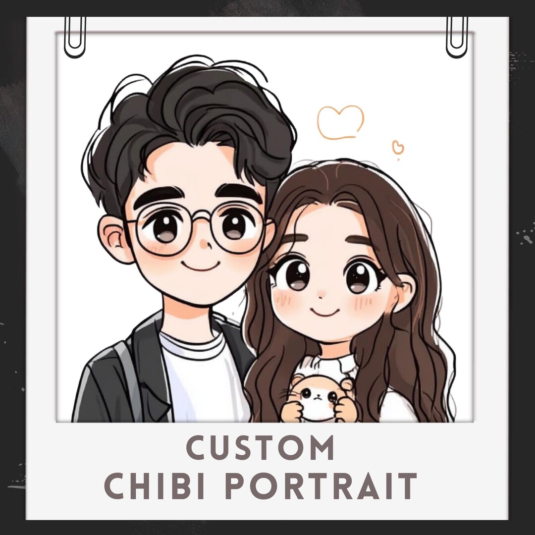 Custom Couple Portrait, Kawaii Portrait, Cartoon, Anime Portrait, Cute ...