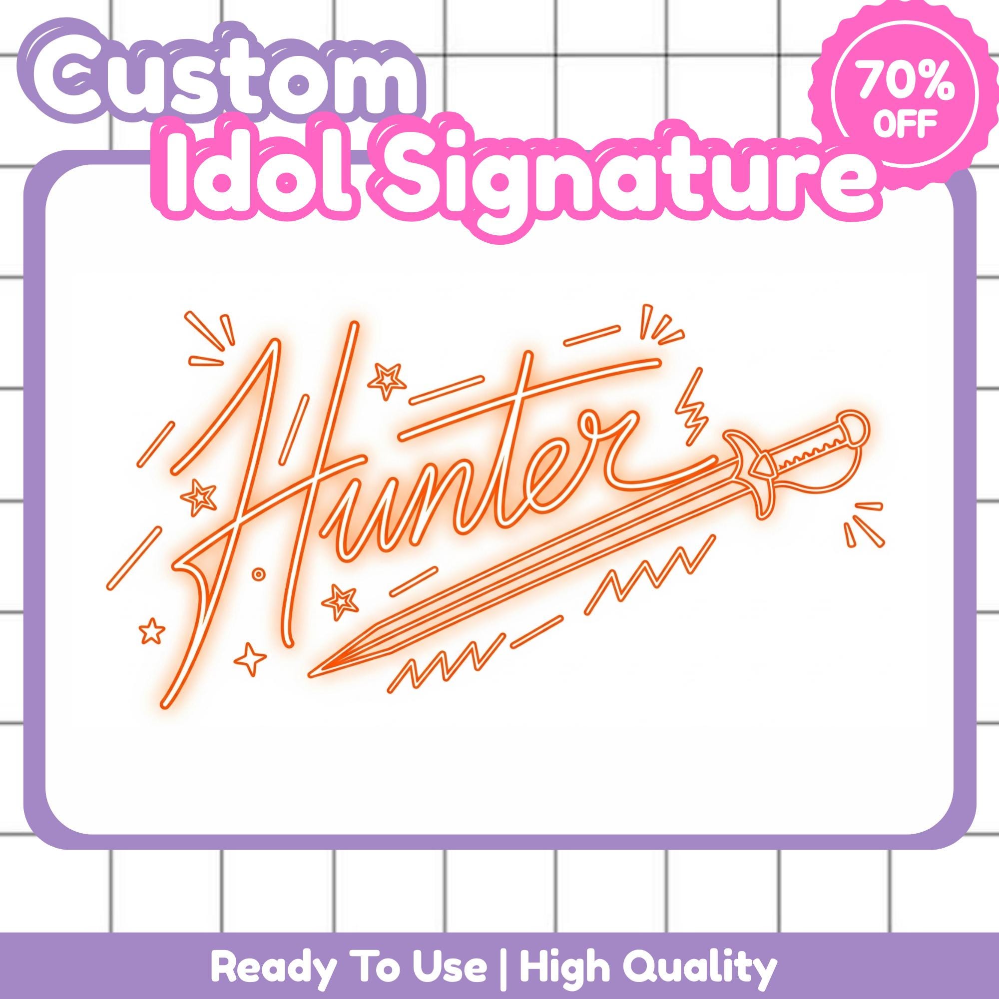 Custom Vtuber Idol Signature Logo | Handwritten Name, Icon (PNG ...