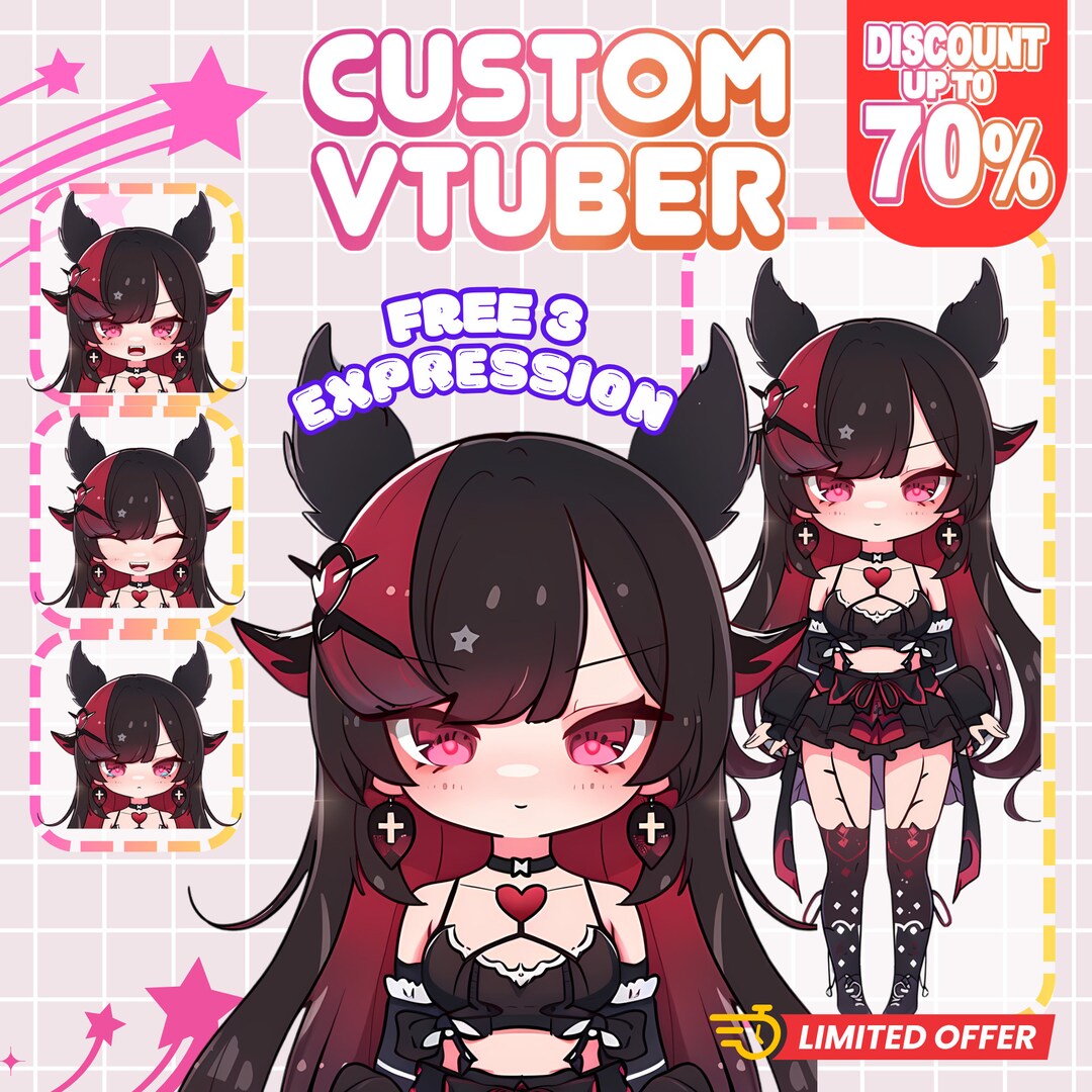 CUSTOM CHIBI VTUBER Live2d, Vtuber Model, Vtuber Commision, Vtuber ...