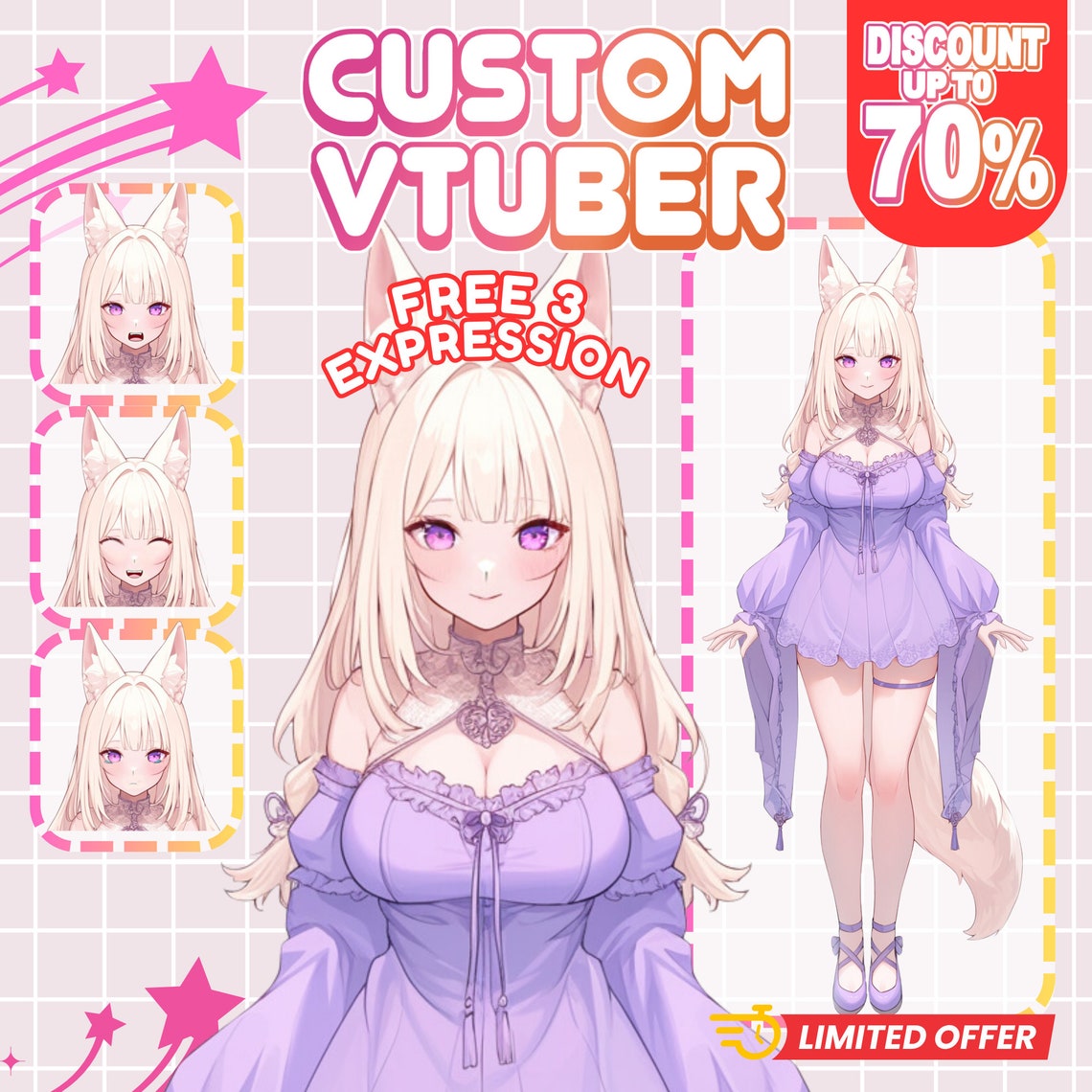 CUSTOM Vtuber Model for Stream Twitch, Live 2D Vtuber Model, Vtuber Design, Vtuber Assets ...