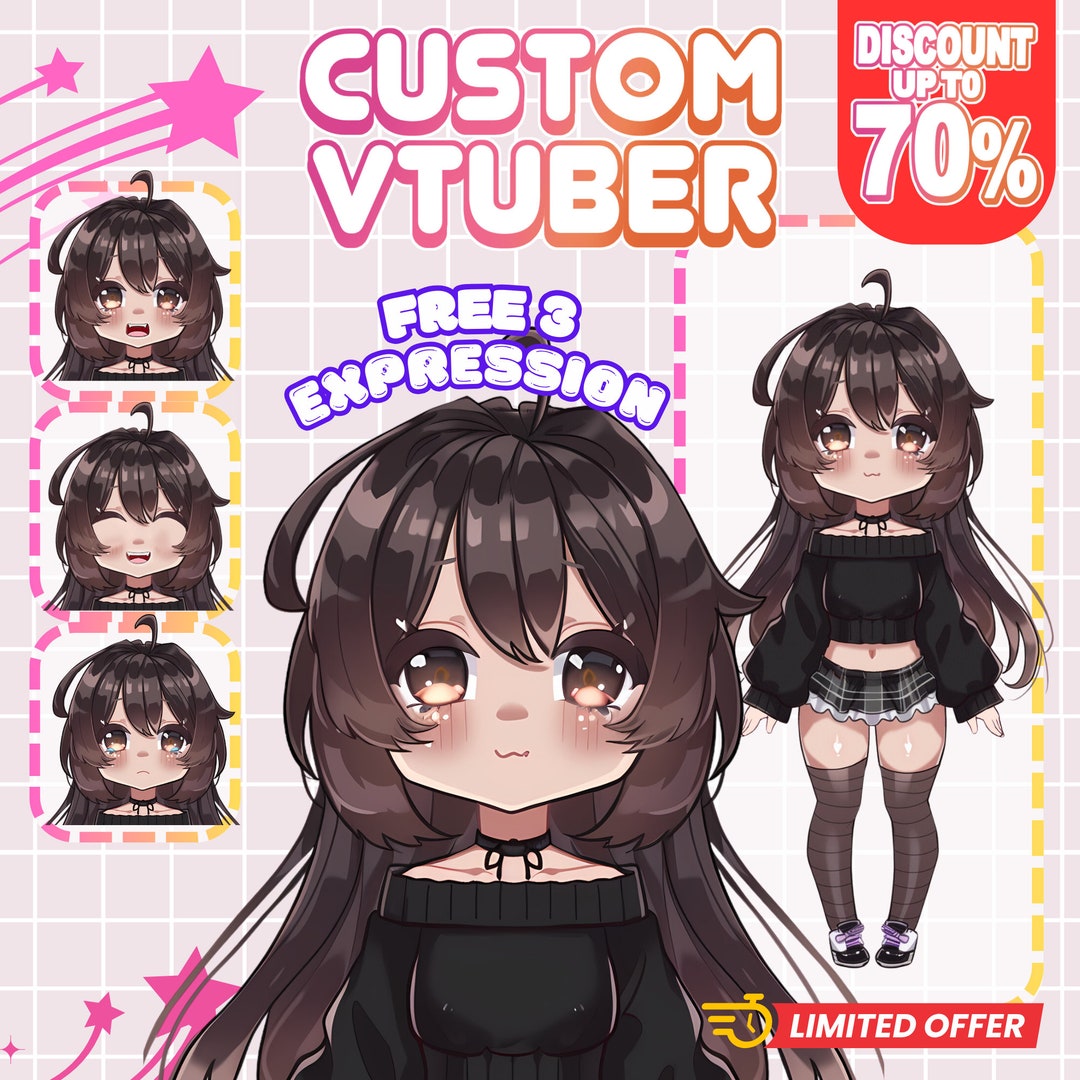 CUSTOM CHIBI VTUBER Live2d, Vtuber Model, Vtuber Asset, Pngtuber ...