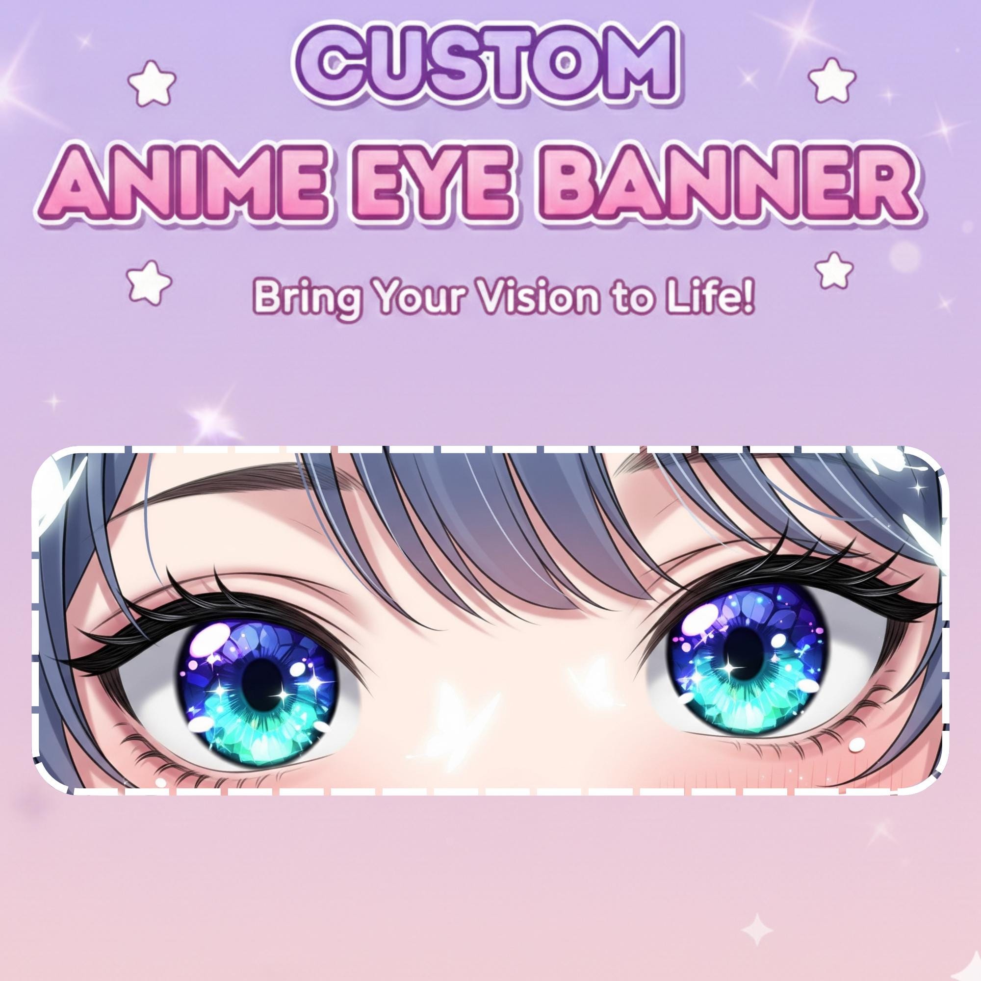 Custom Anime Eyes Banner: Twitch, Youtube, Discord Vtuber Design - Etsy