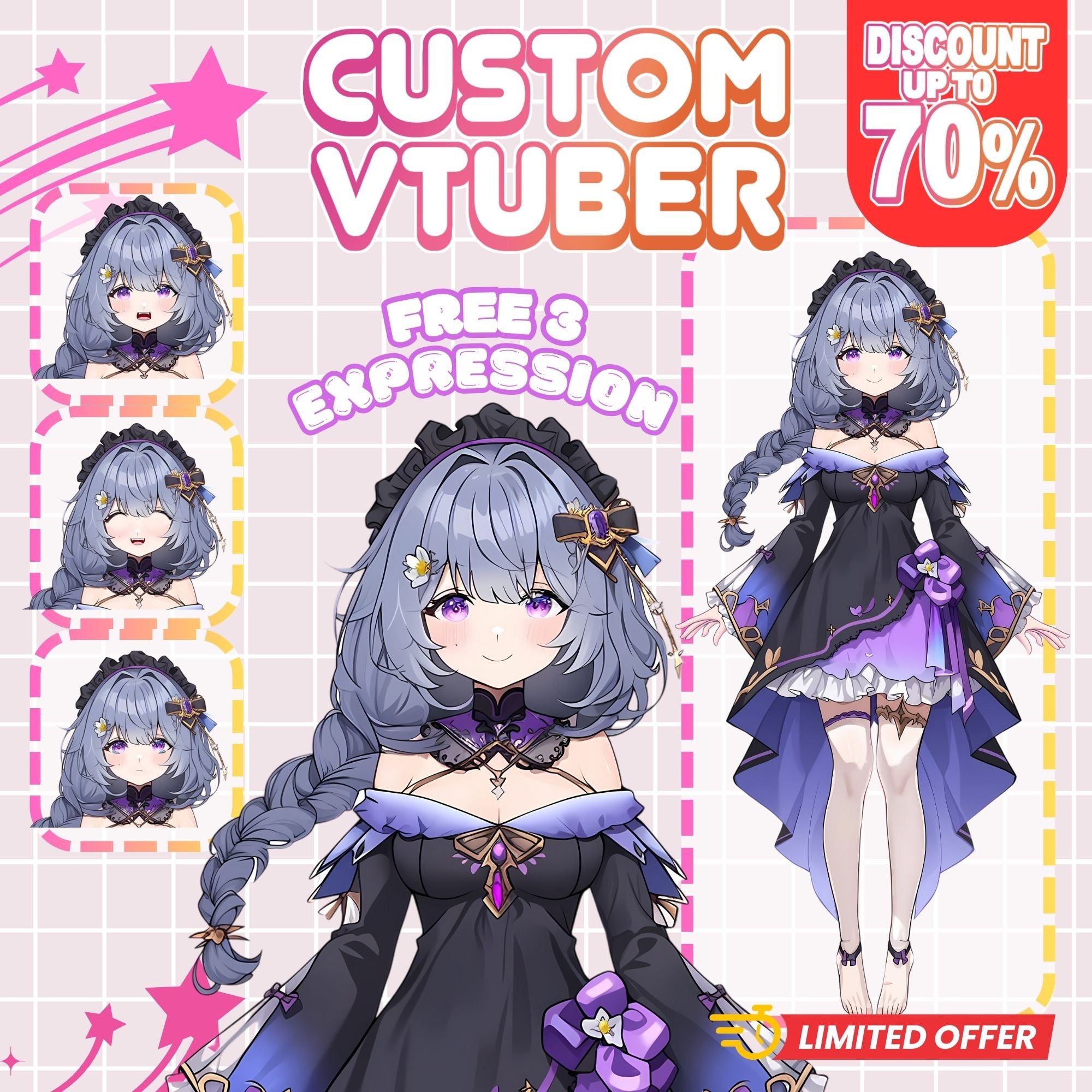 CUSTOM VTUBER LIVE2D Model, Vtuber Model, Vtuber Commision, Vtuber ...