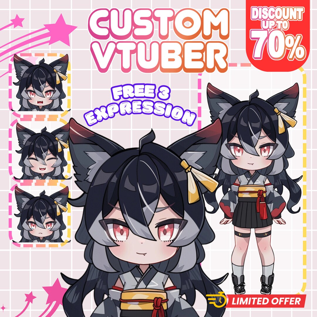 CUSTOM CHIBI VTUBER Live2d, Vtuber Model, Vtuber Commision, Pngtuber ...