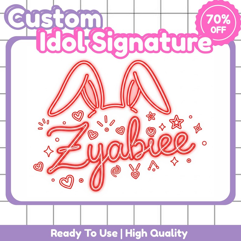 Custom Vtuber Idol Signature Logo | Handwritten Name, Icon (PNG ...