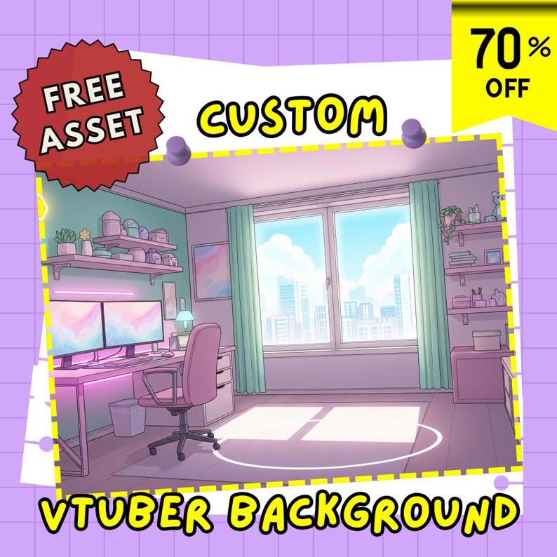Custom Vtuber Background | Aesthetic Room for Streamers | Personalized ...