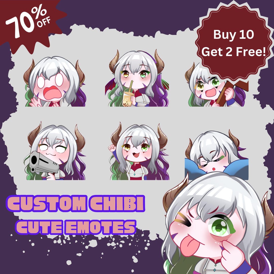 Custom Twitch Emotes, Animated Emotes, Vtuber Emotes, Kick Emotes, Sub ...
