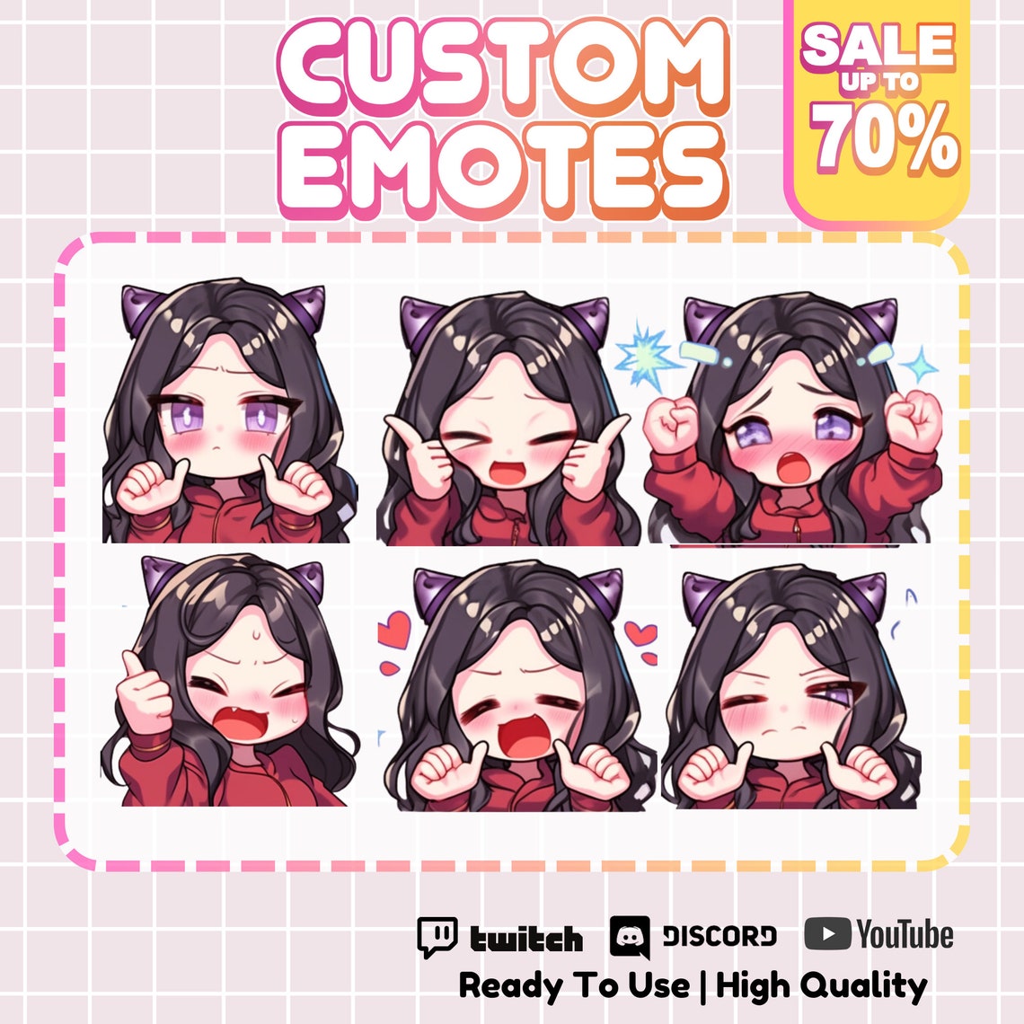 Custom Twicth Emotes, Kick Emotes, Pet Emotes, Anime Emote, Chibi Emote ...