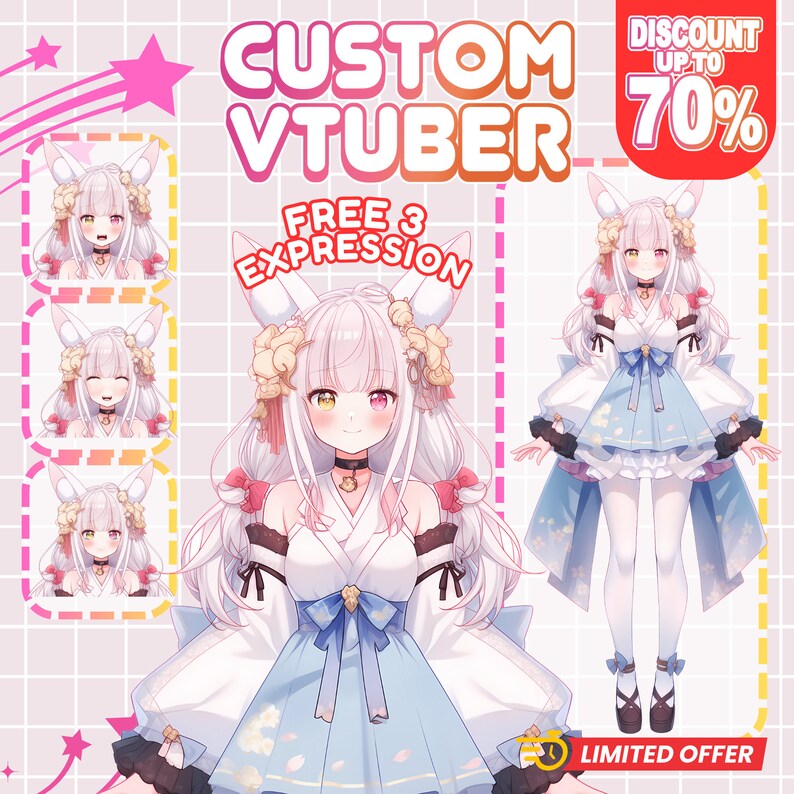CUSTOM Vtuber Model for Stream Twitch, Live 2D Vtuber Model, Vtuber ...