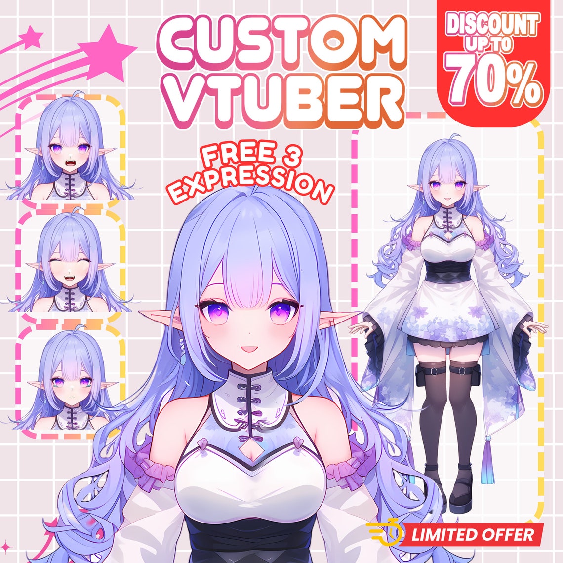 CUSTOM Vtuber Model for Stream Twitch, Live 2D Vtuber Model, Vtuber Design, Vtuber Assets ...
