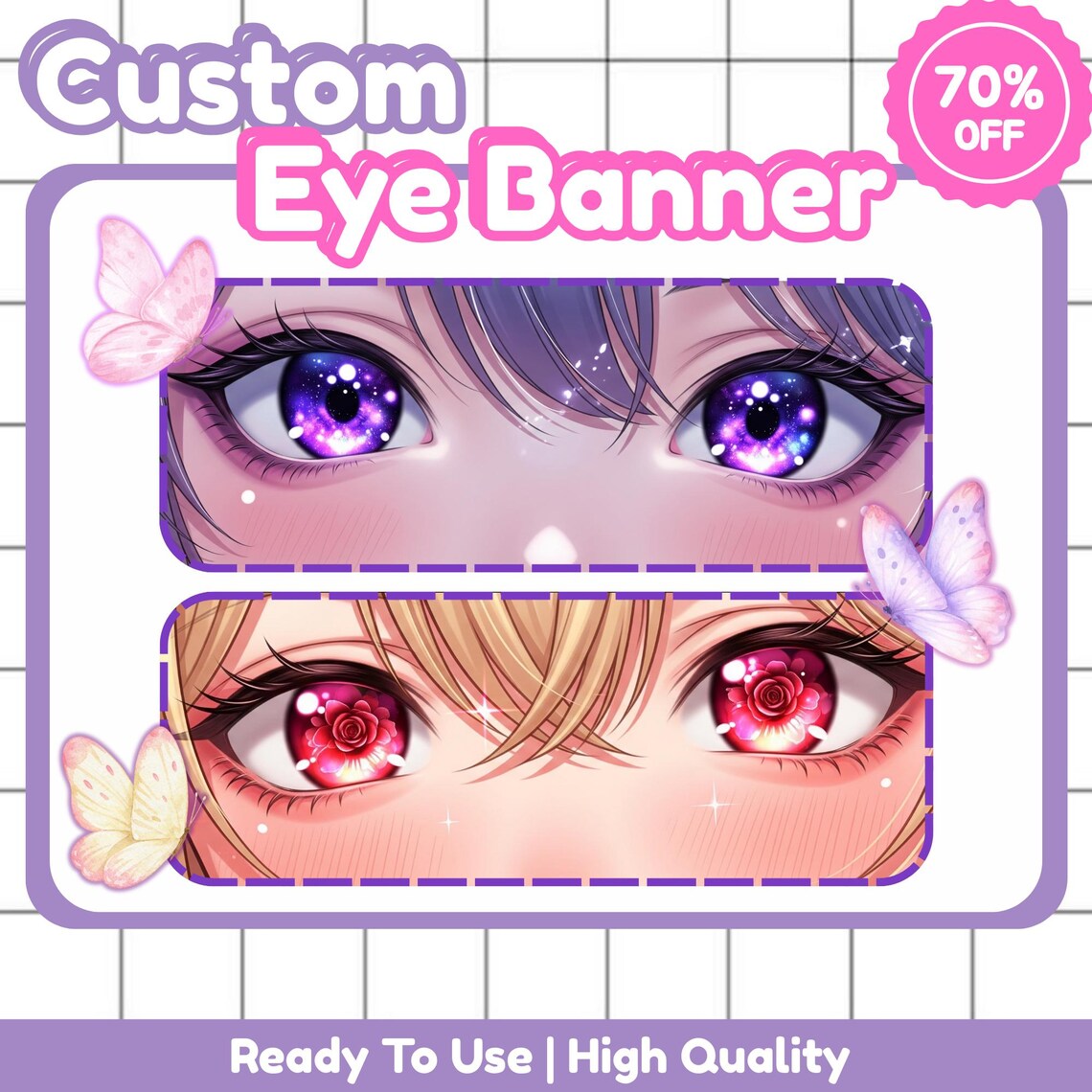 Custom Anime Eyes Banner: Twitch, Youtube, Discord Vtuber Design - Etsy