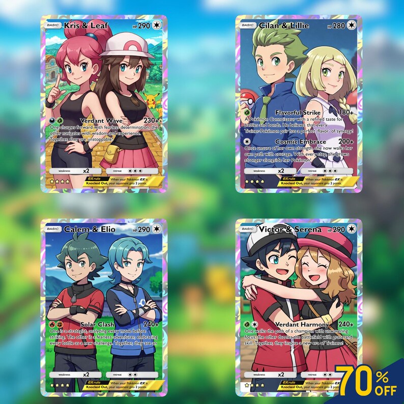 Personalized Poke Full Art Custom Anime Card Custom Trainer & Monster ...
