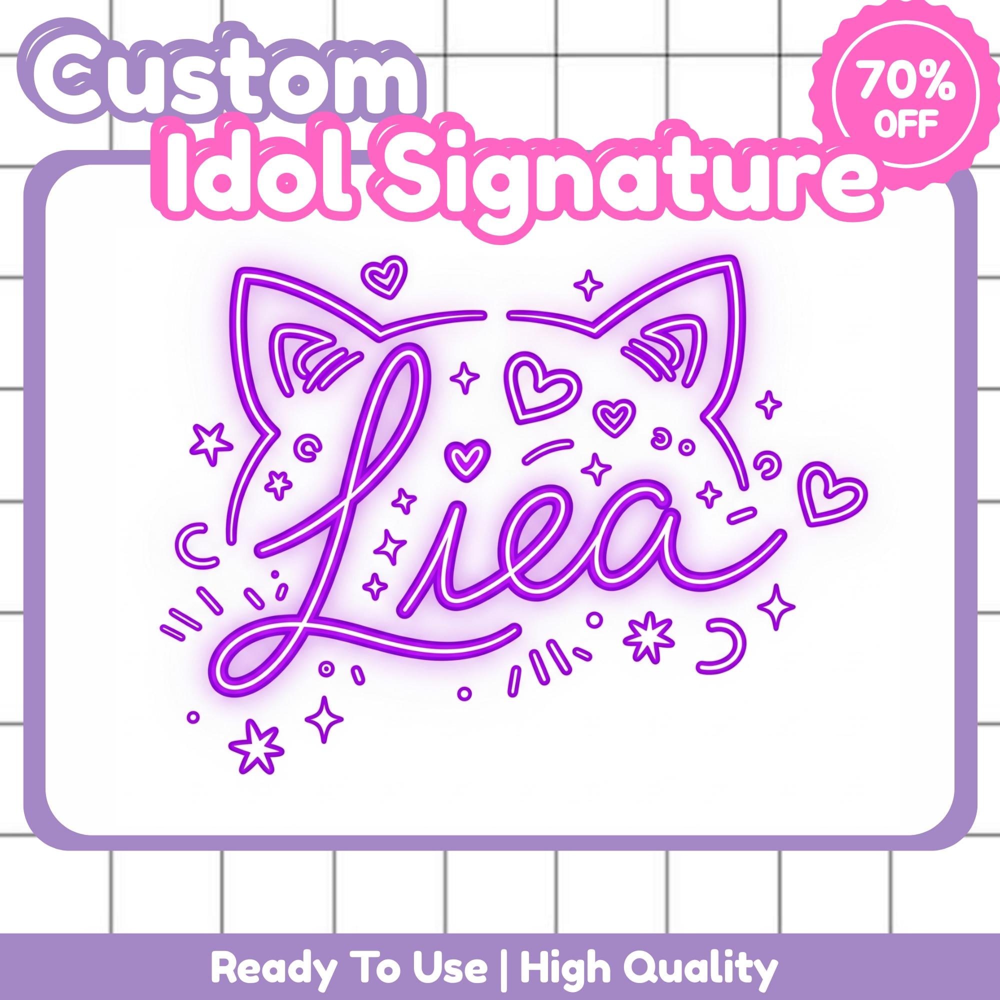 Custom Vtuber Idol Signature Logo | Handwritten Name, Icon (PNG ...
