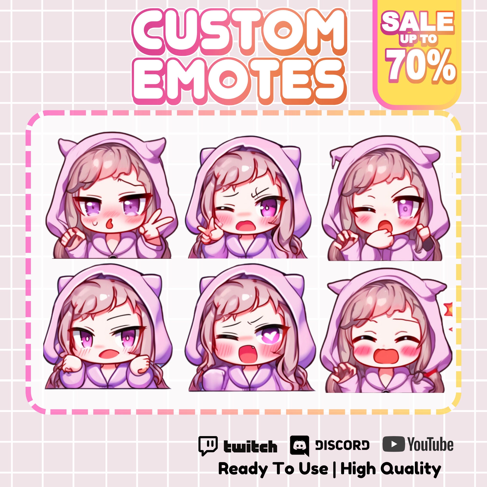 Custom Twicth Emotes, Kick Emotes, Pet Emotes, Anime Emote, Chibi Emote ...