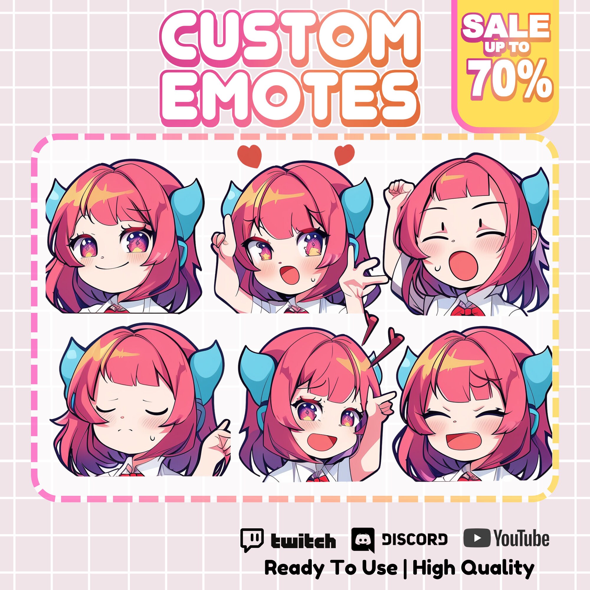Custom Twicth Emotes, Kick Emotes, Pet Emotes, Anime Emote, Chibi Emote ...