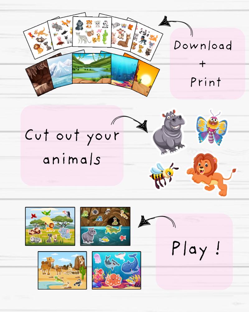 Animal Habitat Activity: Printable Learning Backgrounds (digital ...