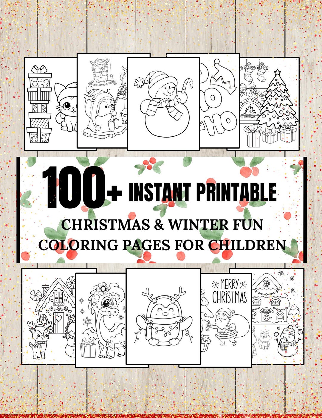 100+ Christmas & Winter Fun Coloring Pages | Instant Digital Download ...