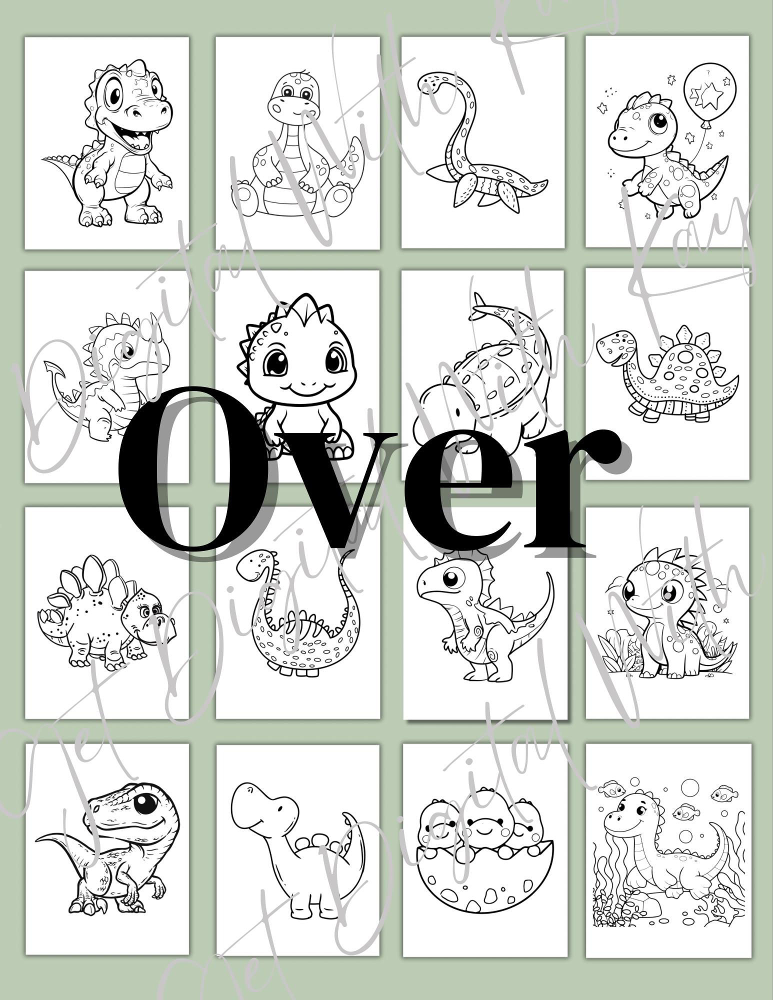 Dinosaur & Dragon Coloring Pages: 120+ Easy Activities (digital ...