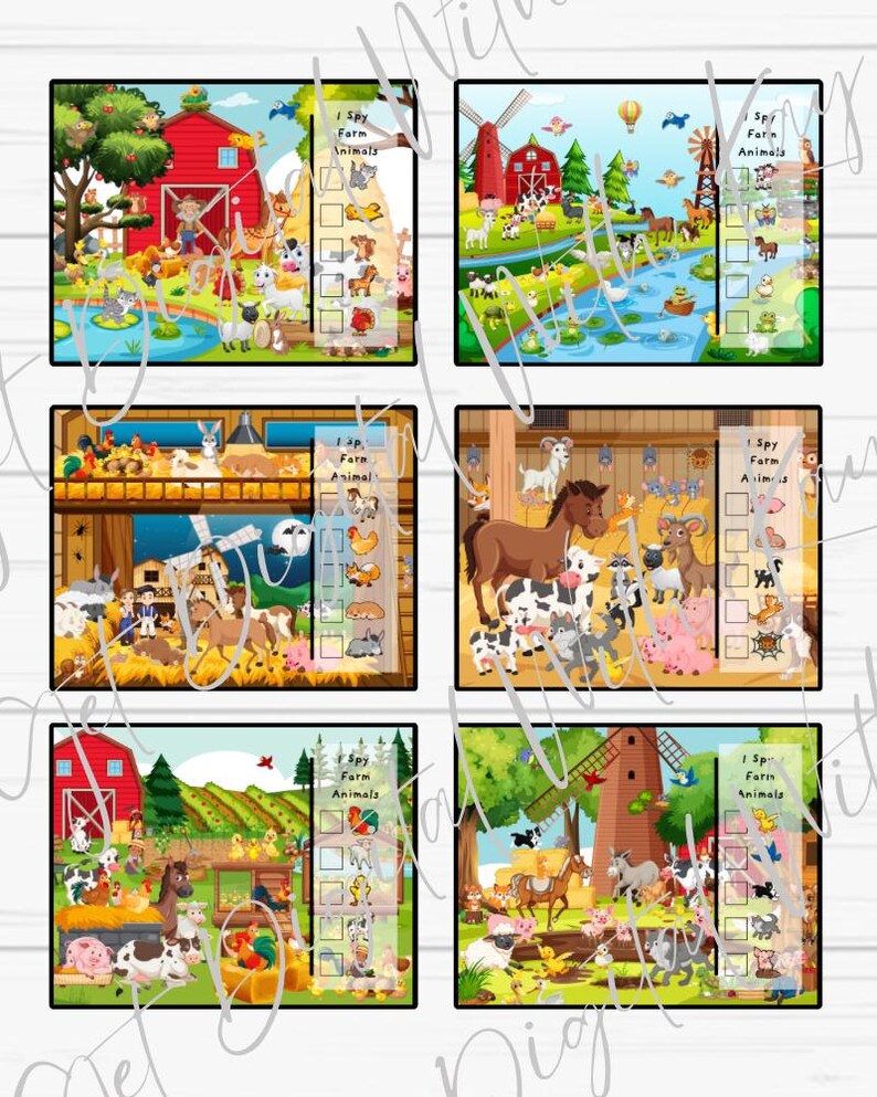 Farm Animals I Spy Game: Printable Learning Activity Set (digital ...