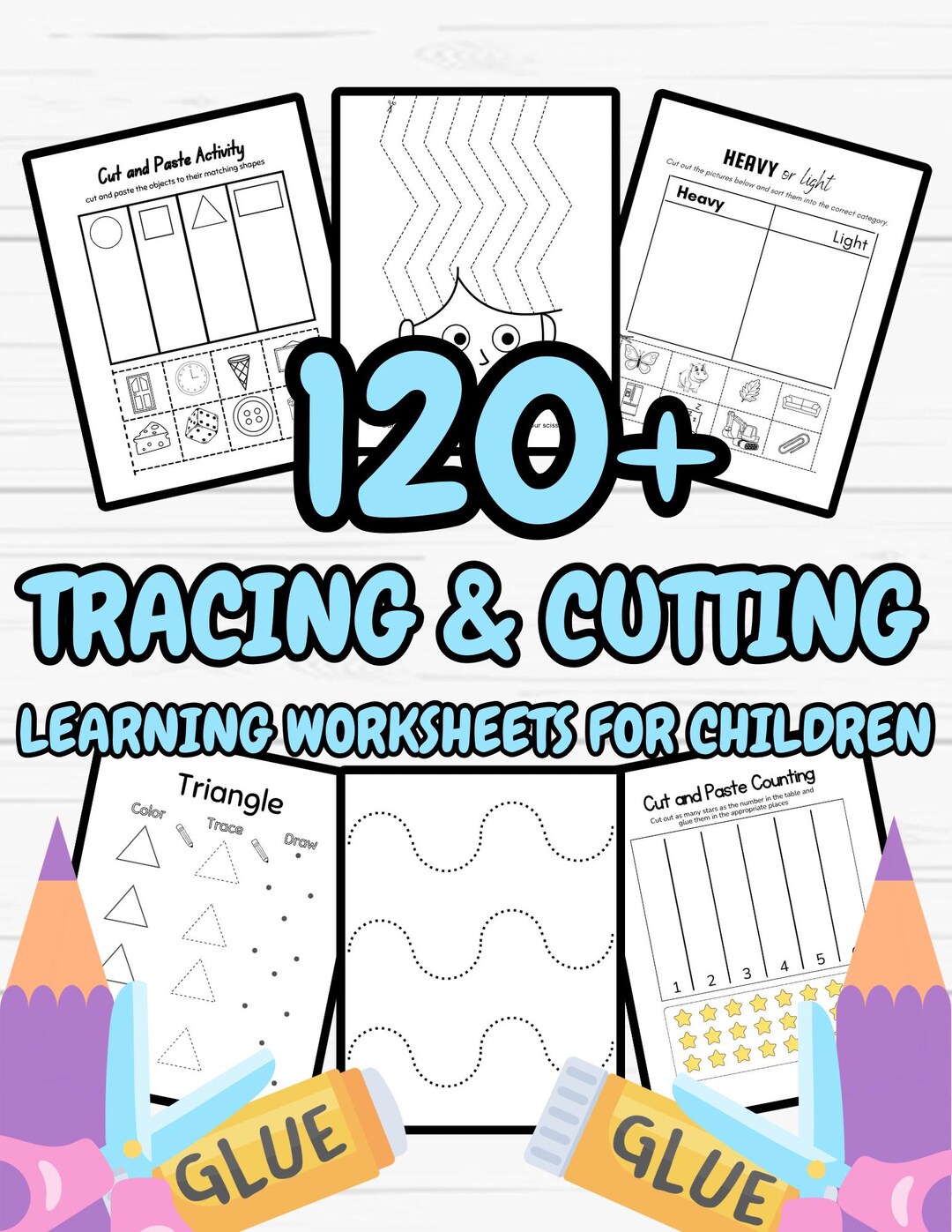 120+ Cutting and Tracing Activity Worksheets | Learning Worksheets for ...