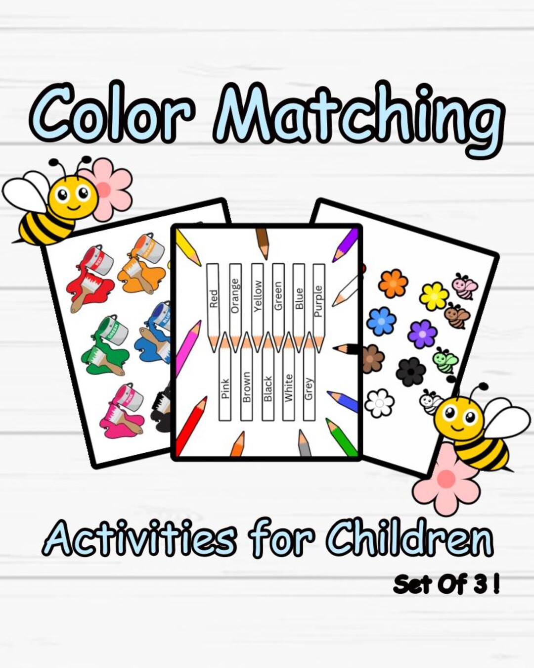 Color Matching Activity | Set of 3 | Learning Activities for Children ...