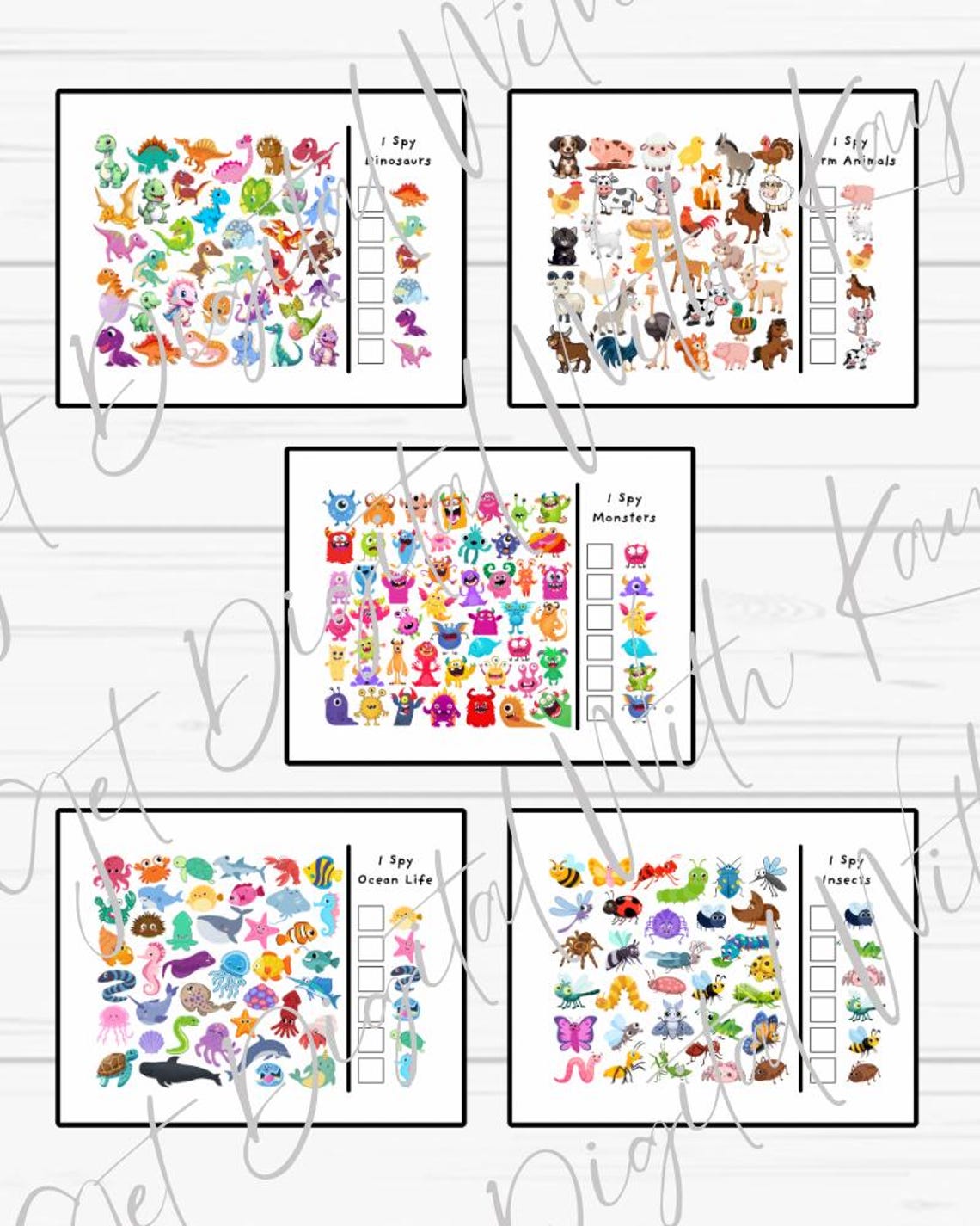 I Spy Activity Set: Monsters, Ocean, Dinosaurs (digital Download) - Etsy