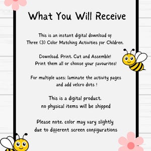 Color Matching Activity | Set of 3 | Learning Activities for Children ...