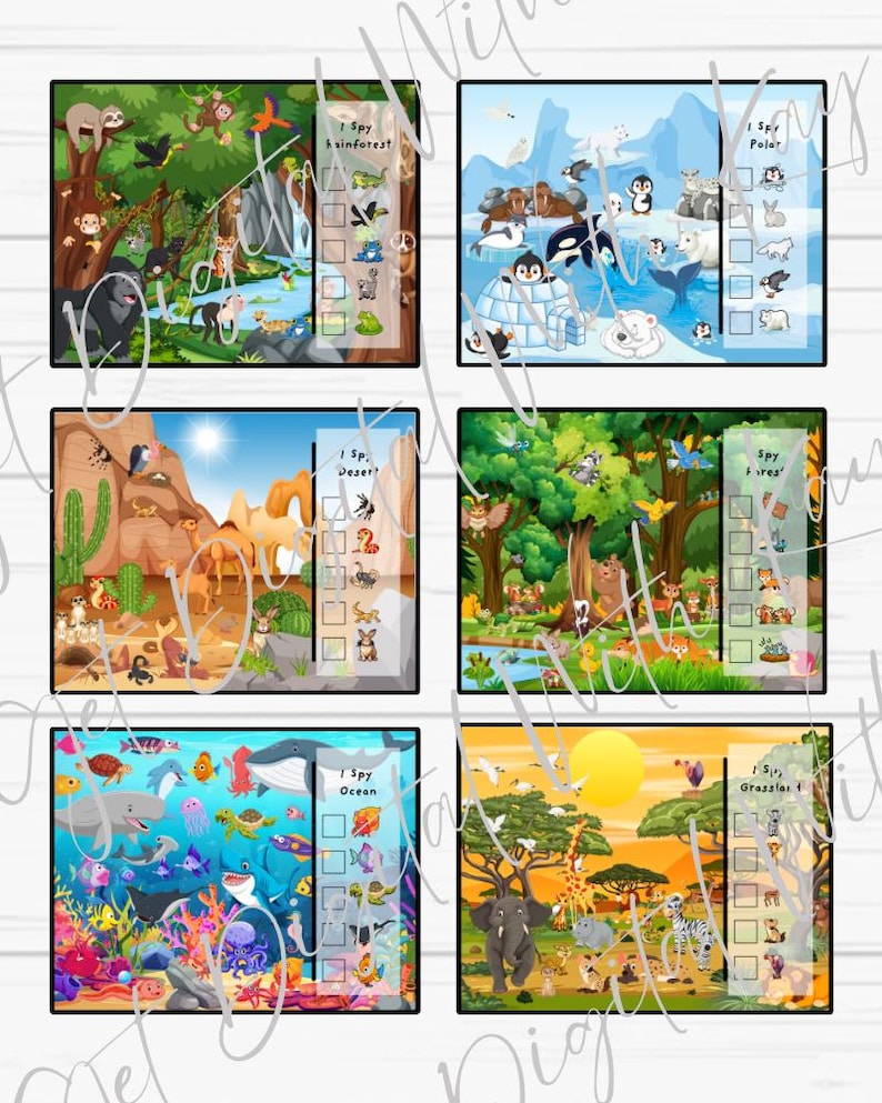 Animal Habitat I Spy Activity: Set of 6 Printable Learning Games ...